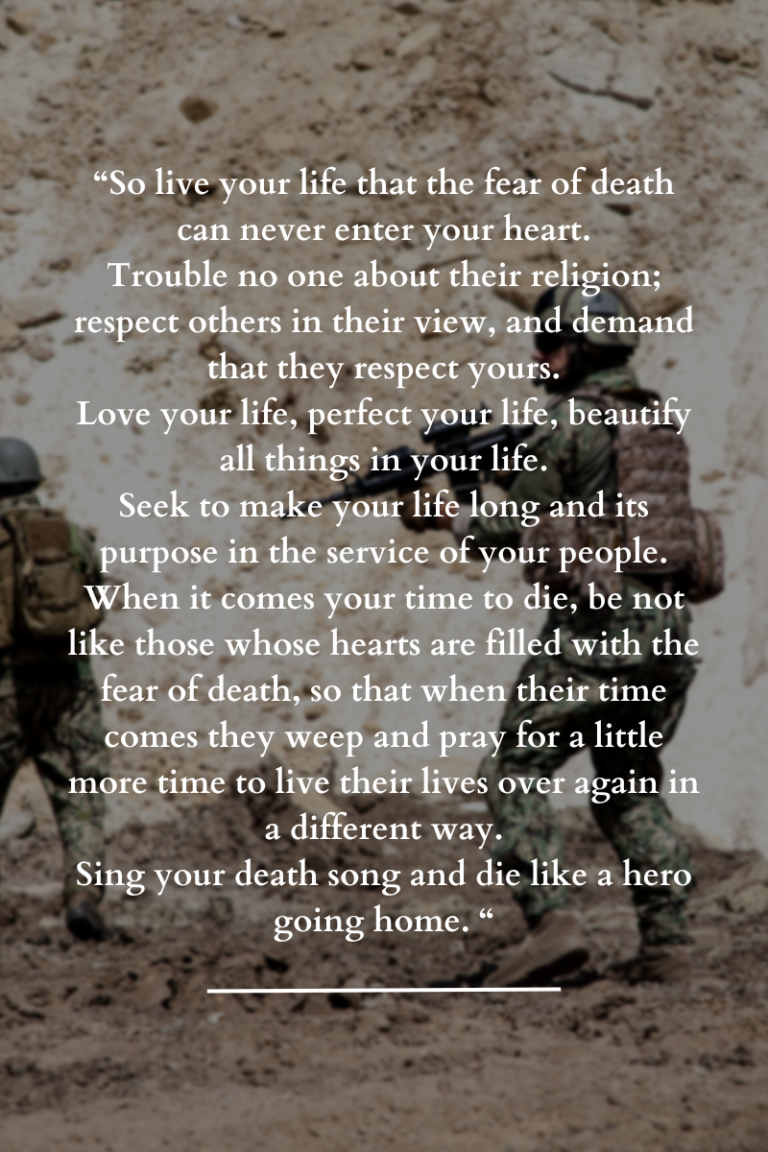 Act Of Valor Poem by Tecumseh: Live Your Life (Full Poem) – Success Minded